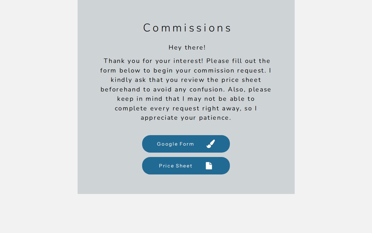 Haise's Commissions Carrd